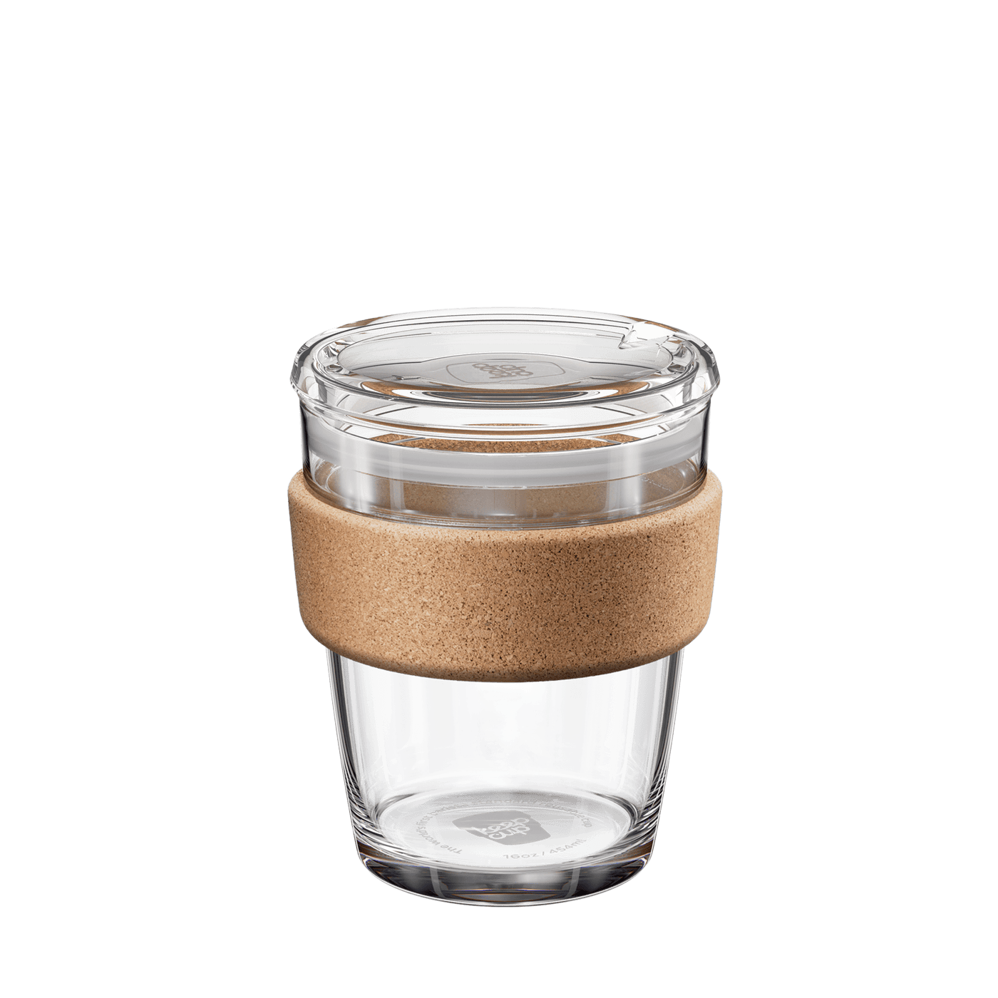 KeepCup Brew Cork Quicksip 12oz | Glass Cup with Clear Lid